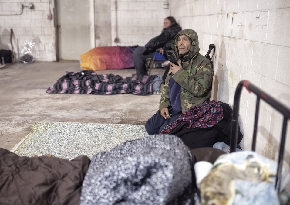 Emergency homeless shelter saving lives during freezing weather ...