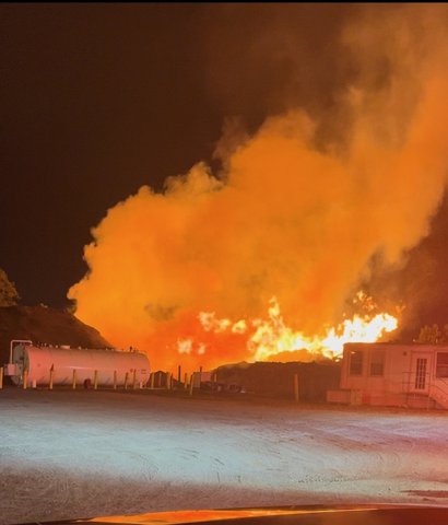 Pile of trees, limbs catches fire at Oakwood mulching business ...