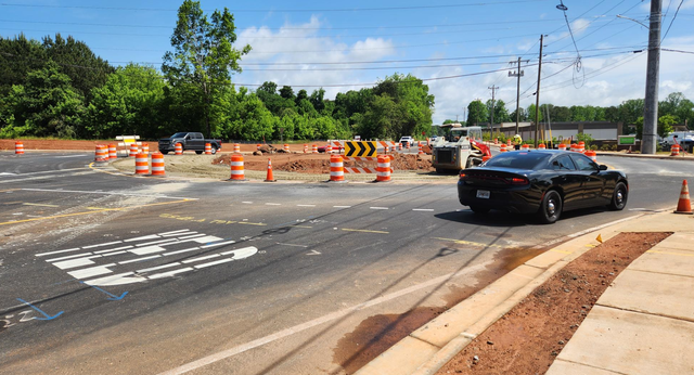 A new roundabout has opened at this busy intersection in Flowery Branch ...
